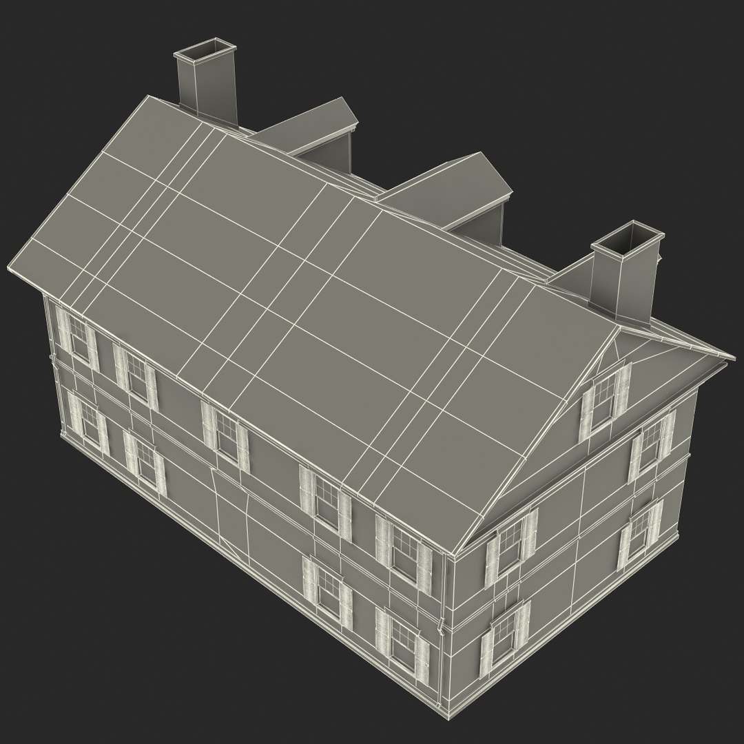 3d model colonial house build