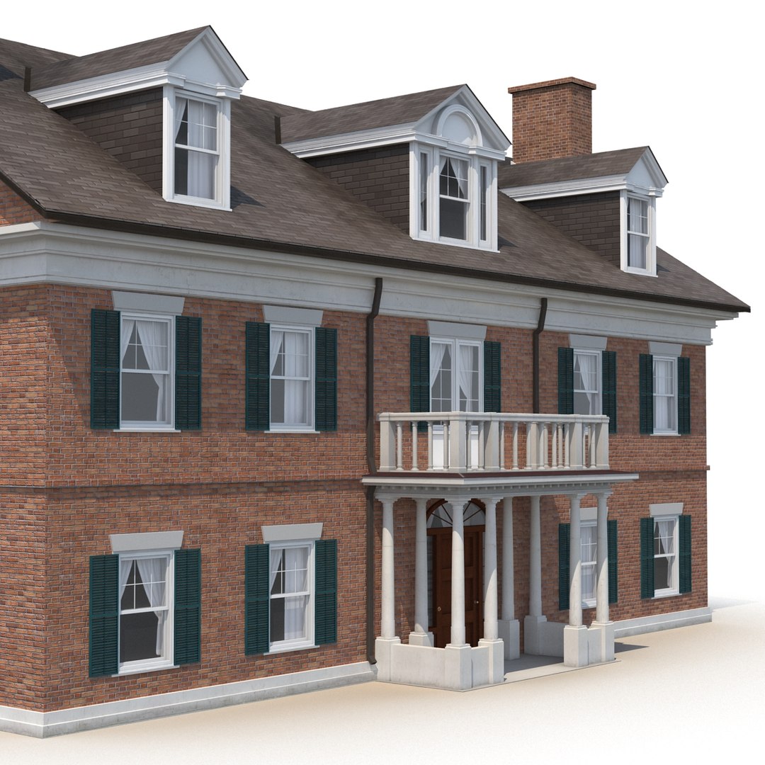 3d model colonial house build