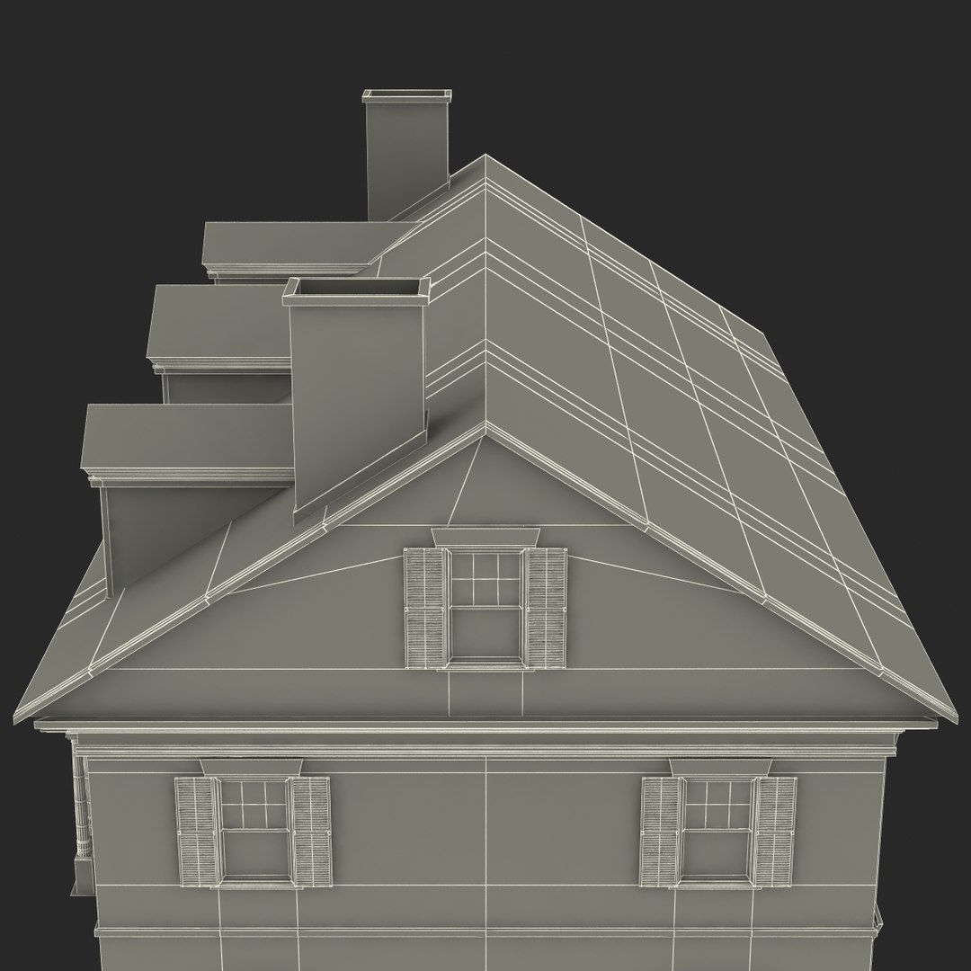3d model colonial house build