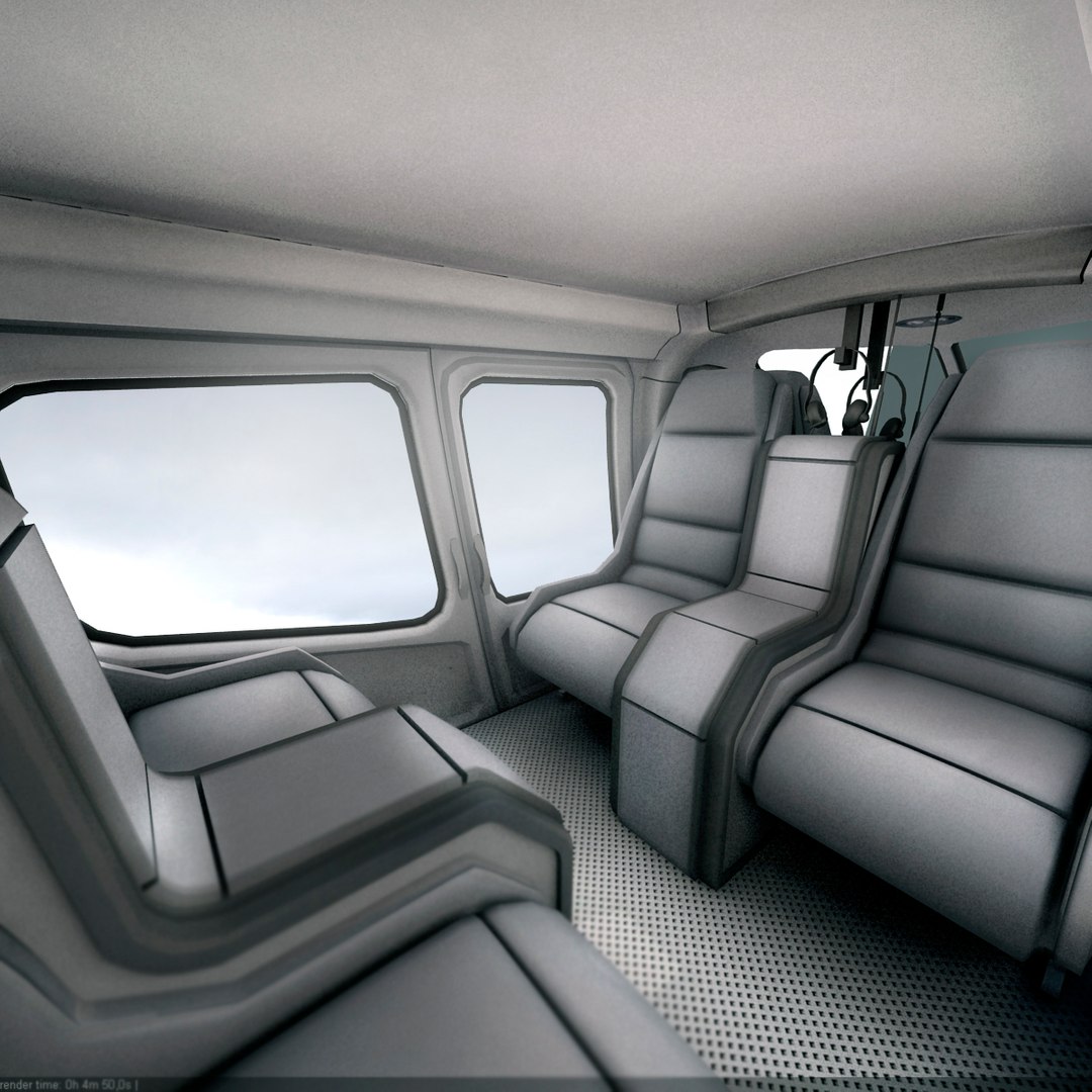 Bell 429 Helicopter Interior 3d 3ds