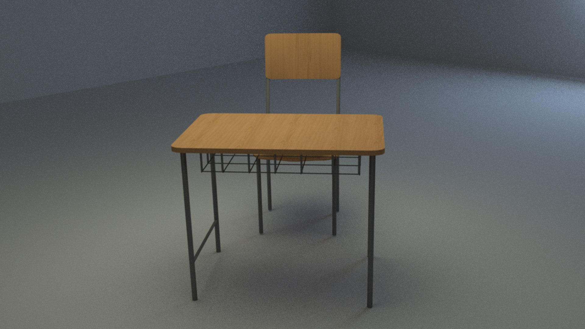 School Chair Table 3D Model - TurboSquid 1253733