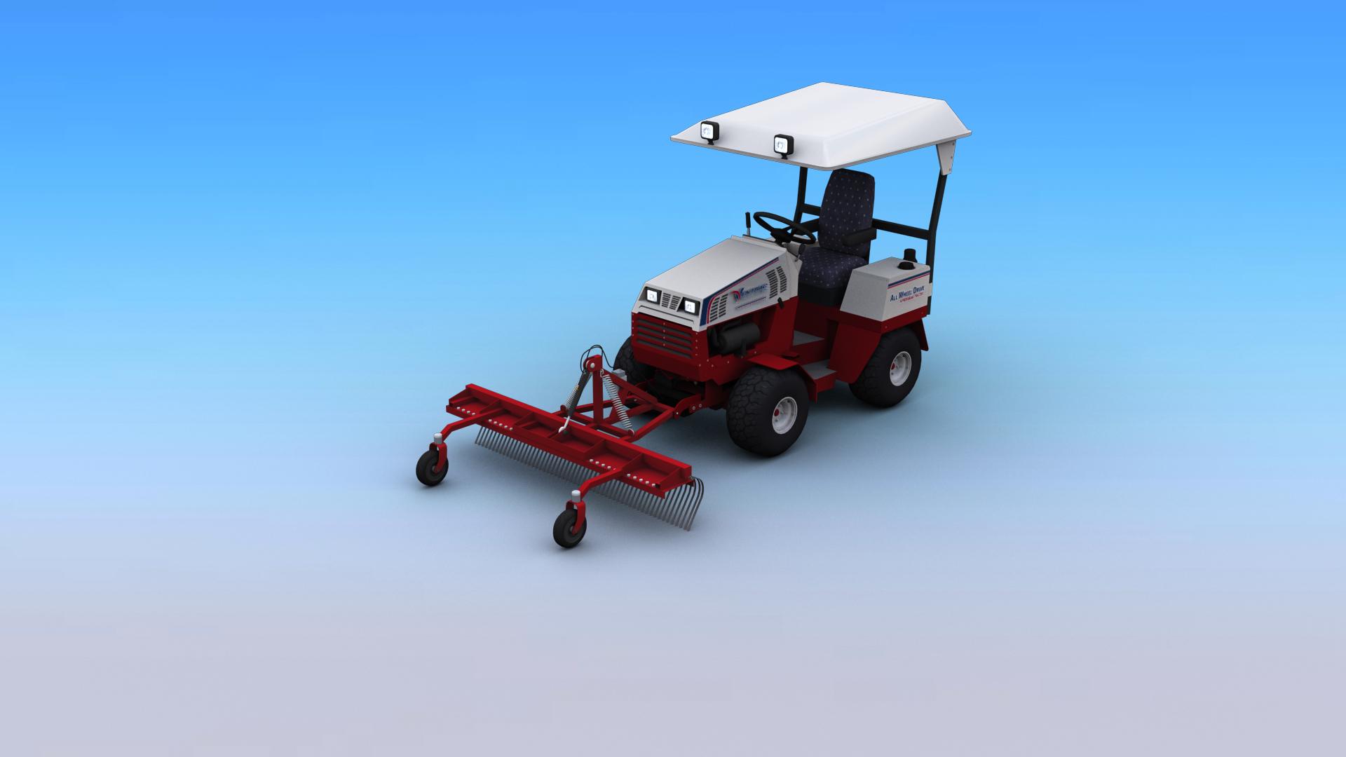 3D Tractors With Landscape Rakes - TurboSquid 2332827