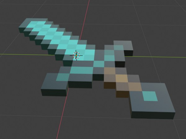 Minecraft sword diamond model - TurboSquid 1682617