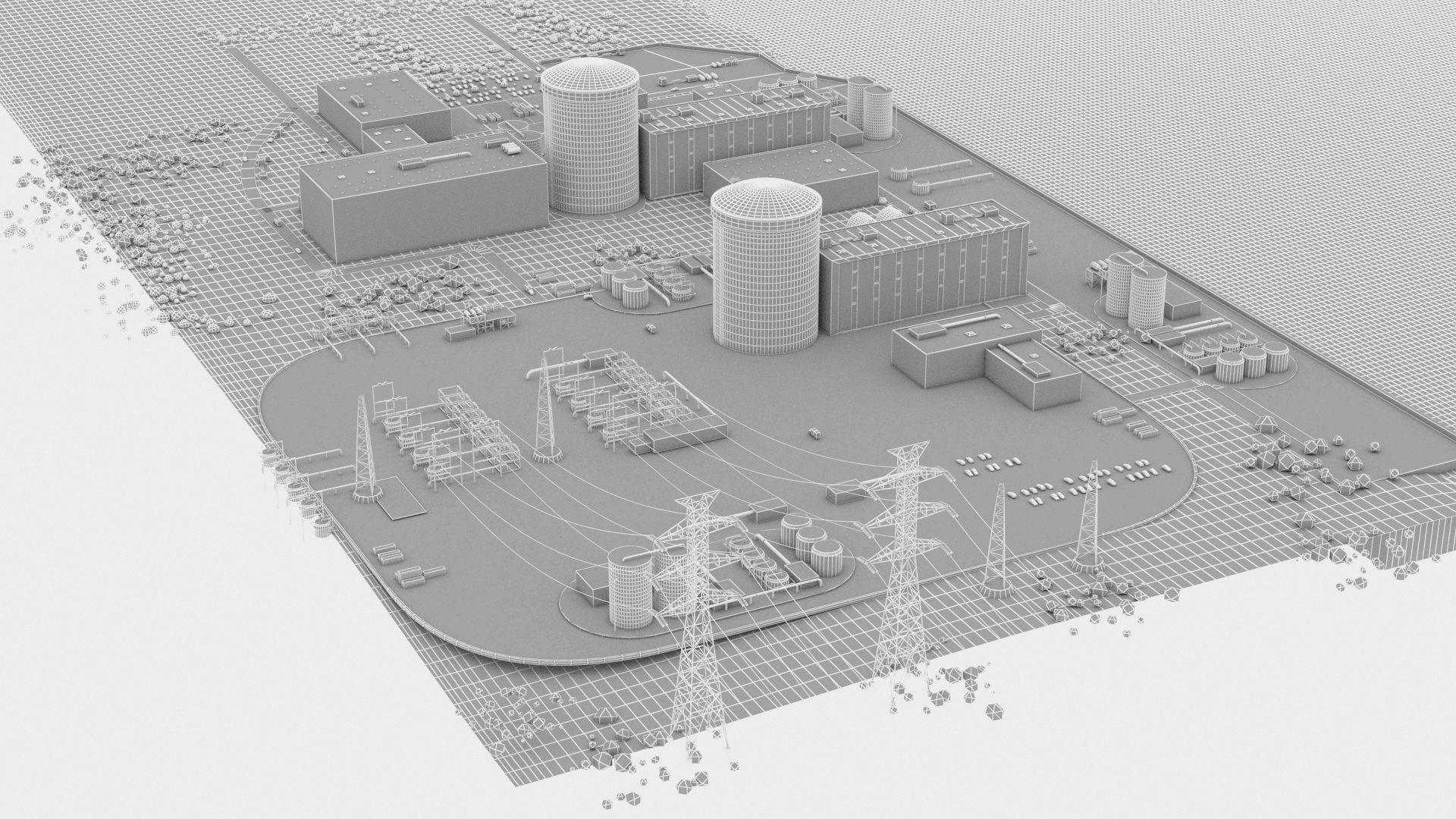 EPR Nuclear Power Plant 3D Model - TurboSquid 2252826