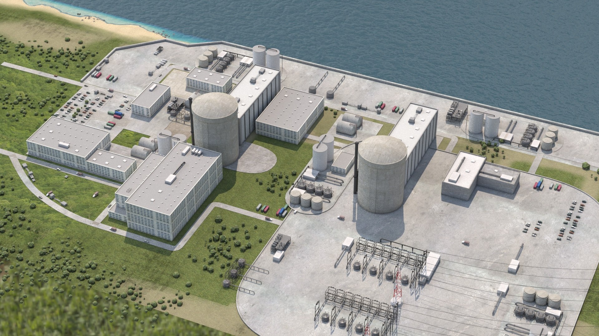 EPR Nuclear Power Plant 3D Model - TurboSquid 2252826
