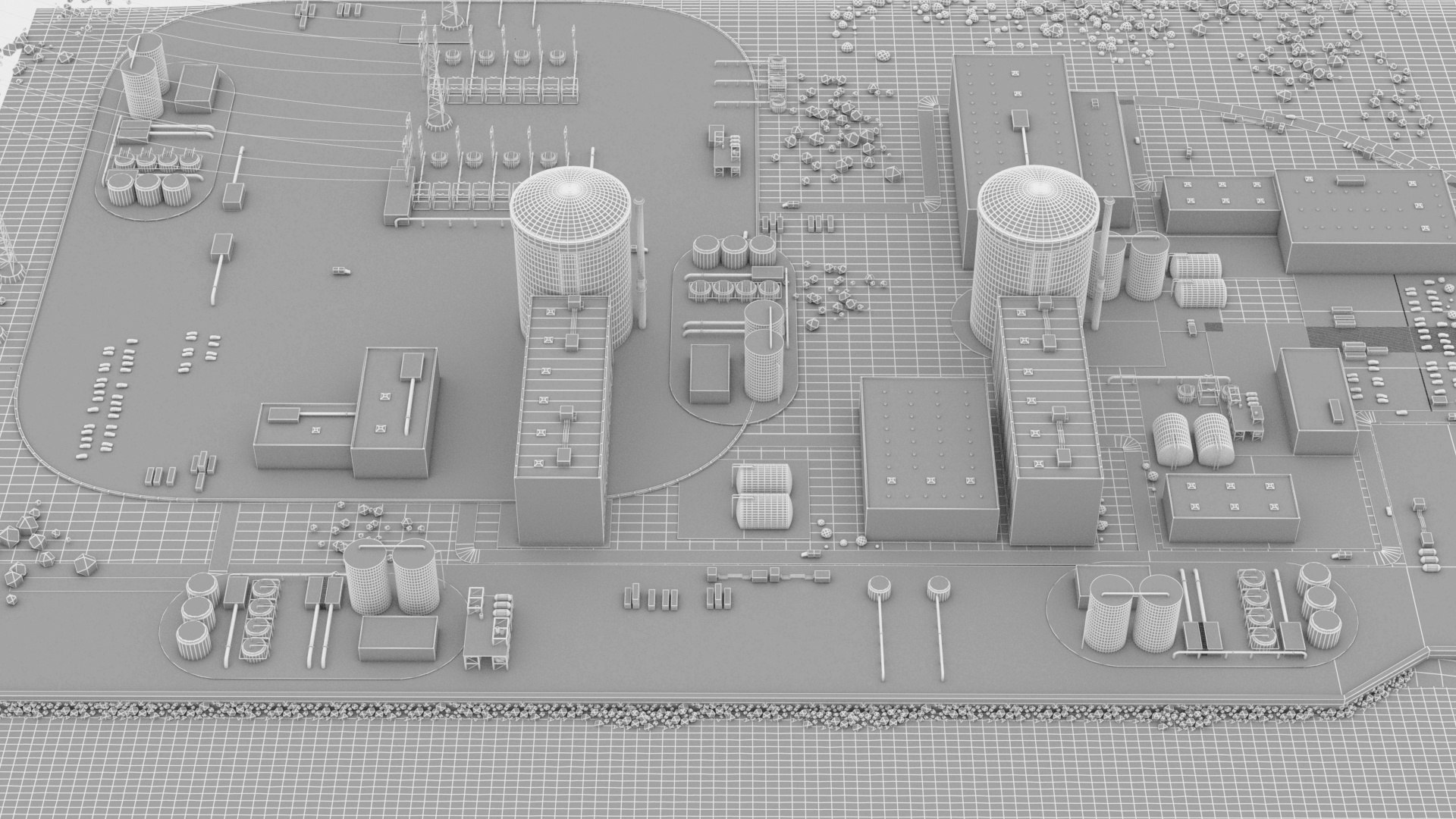 EPR Nuclear Power Plant 3D Model - TurboSquid 2252826