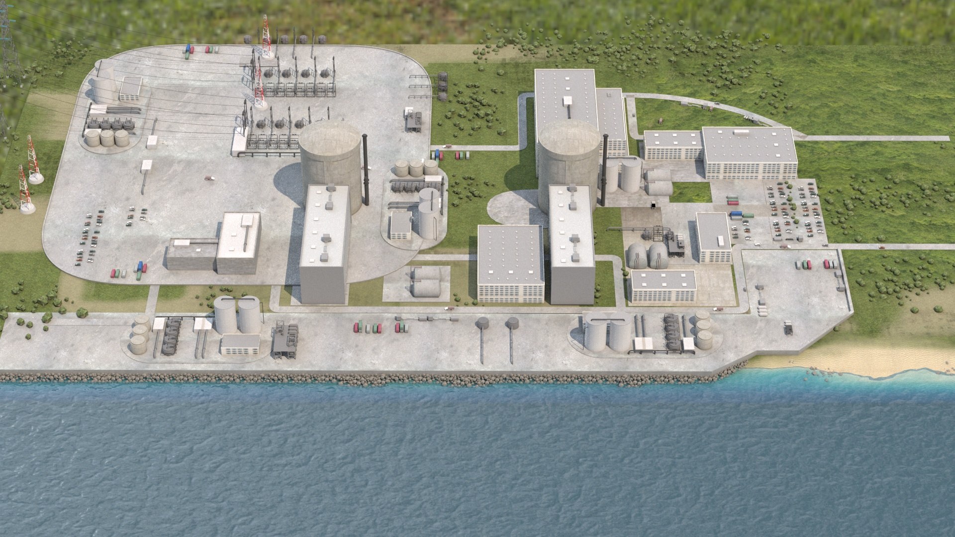 EPR Nuclear Power Plant 3D Model - TurboSquid 2252826