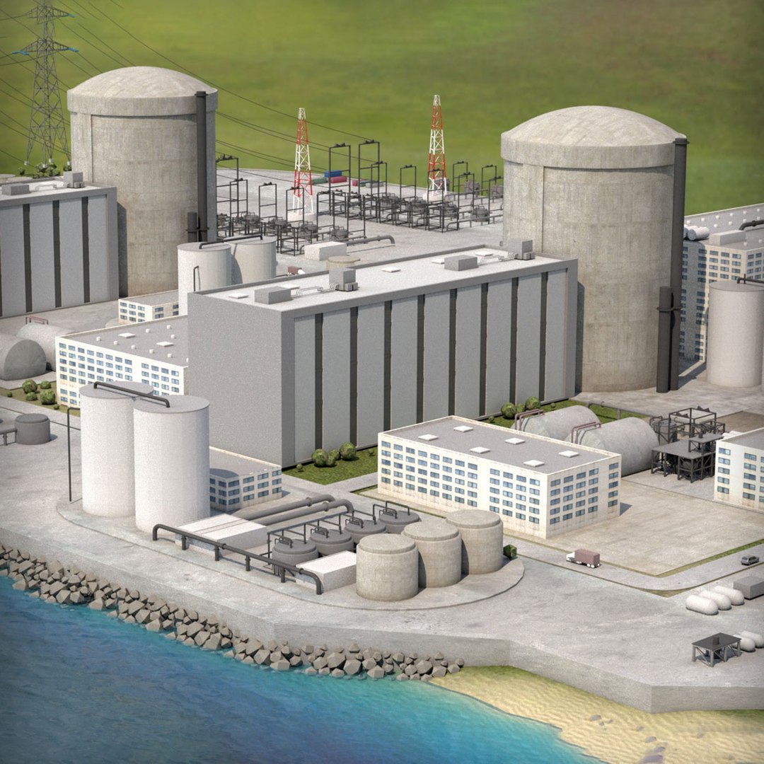 EPR Nuclear Power Plant 3D Model - TurboSquid 2252826