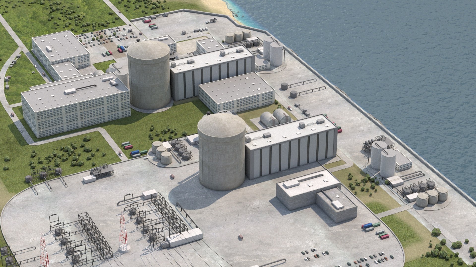 EPR Nuclear Power Plant 3D Model - TurboSquid 2252826