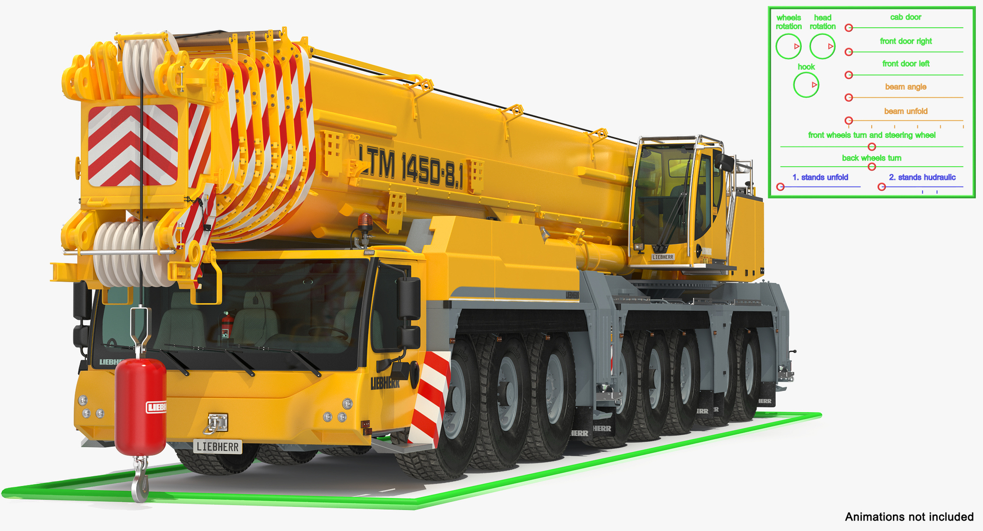 3D liebherr ltm 1450 mobile crane - TurboSquid 1397696