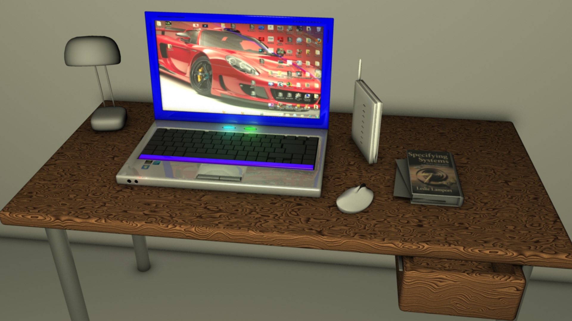 Laptop Table 3d Model