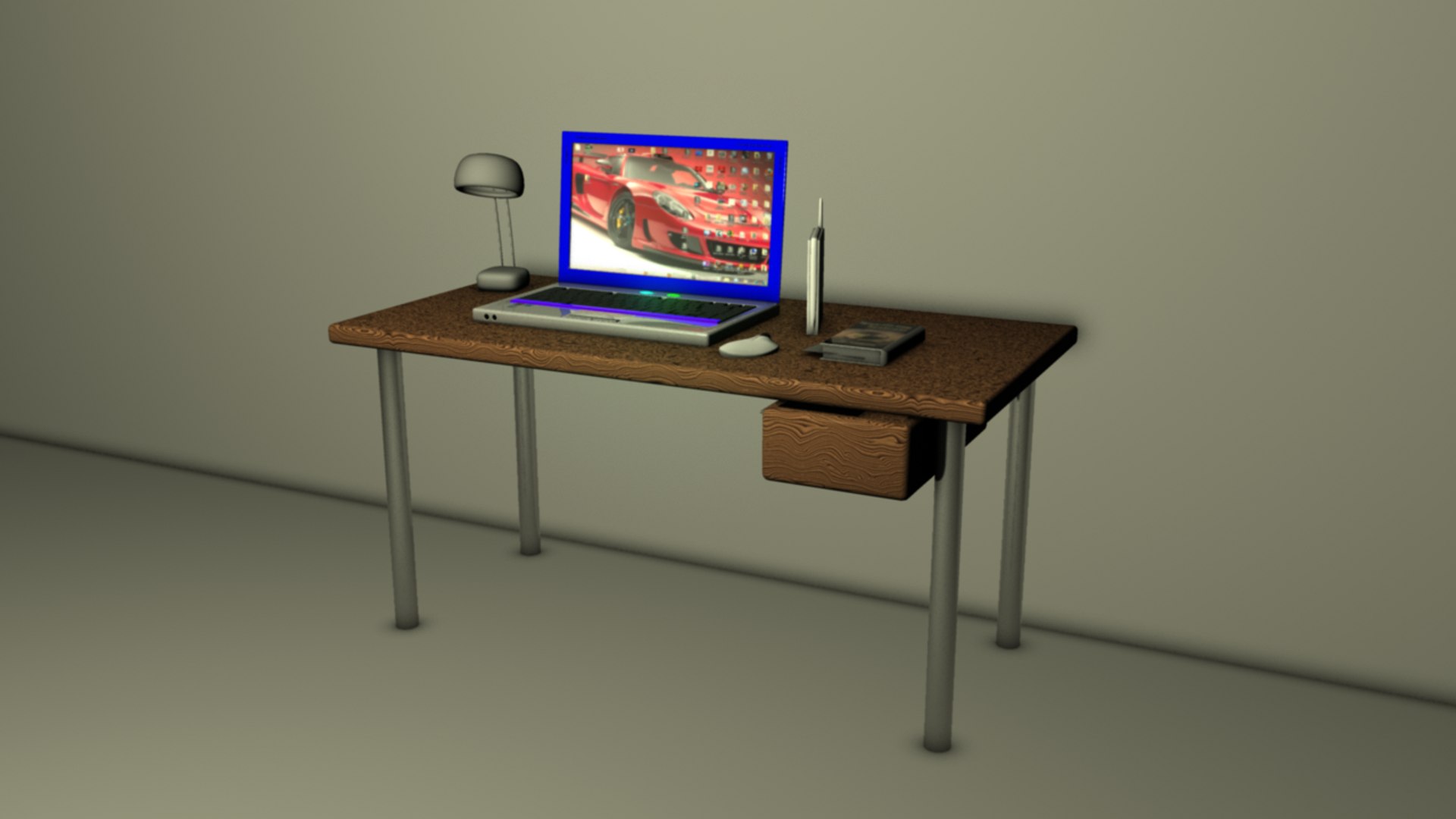 Laptop Table 3d Model