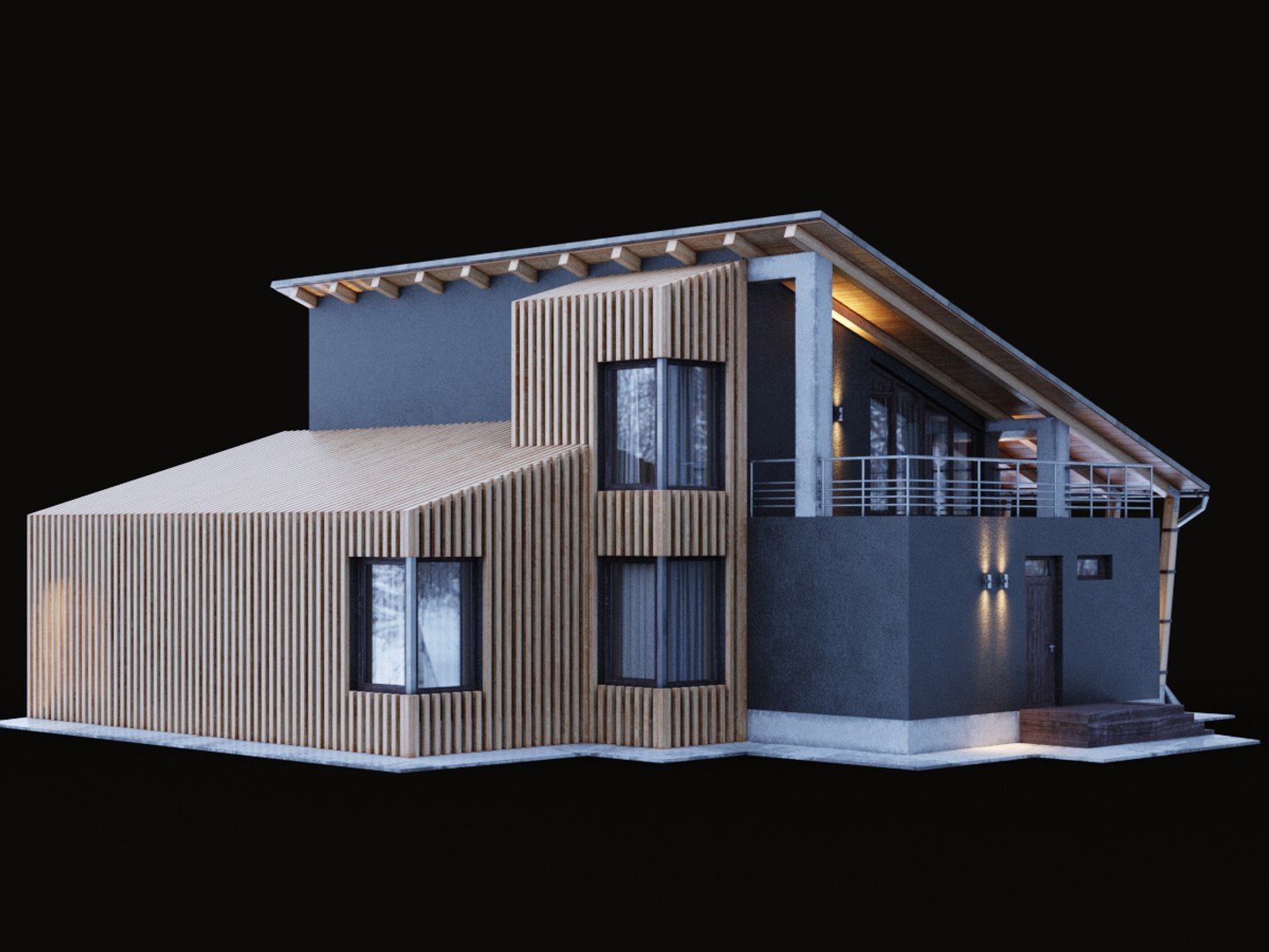 3D Model Modern Cottage - TurboSquid 1442748