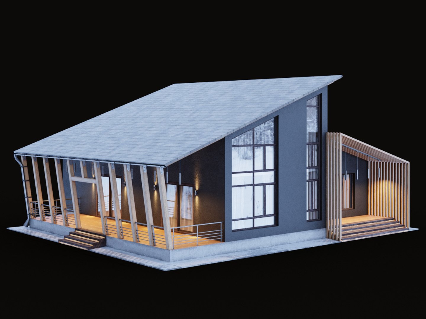 3D Model Modern Cottage - TurboSquid 1442748