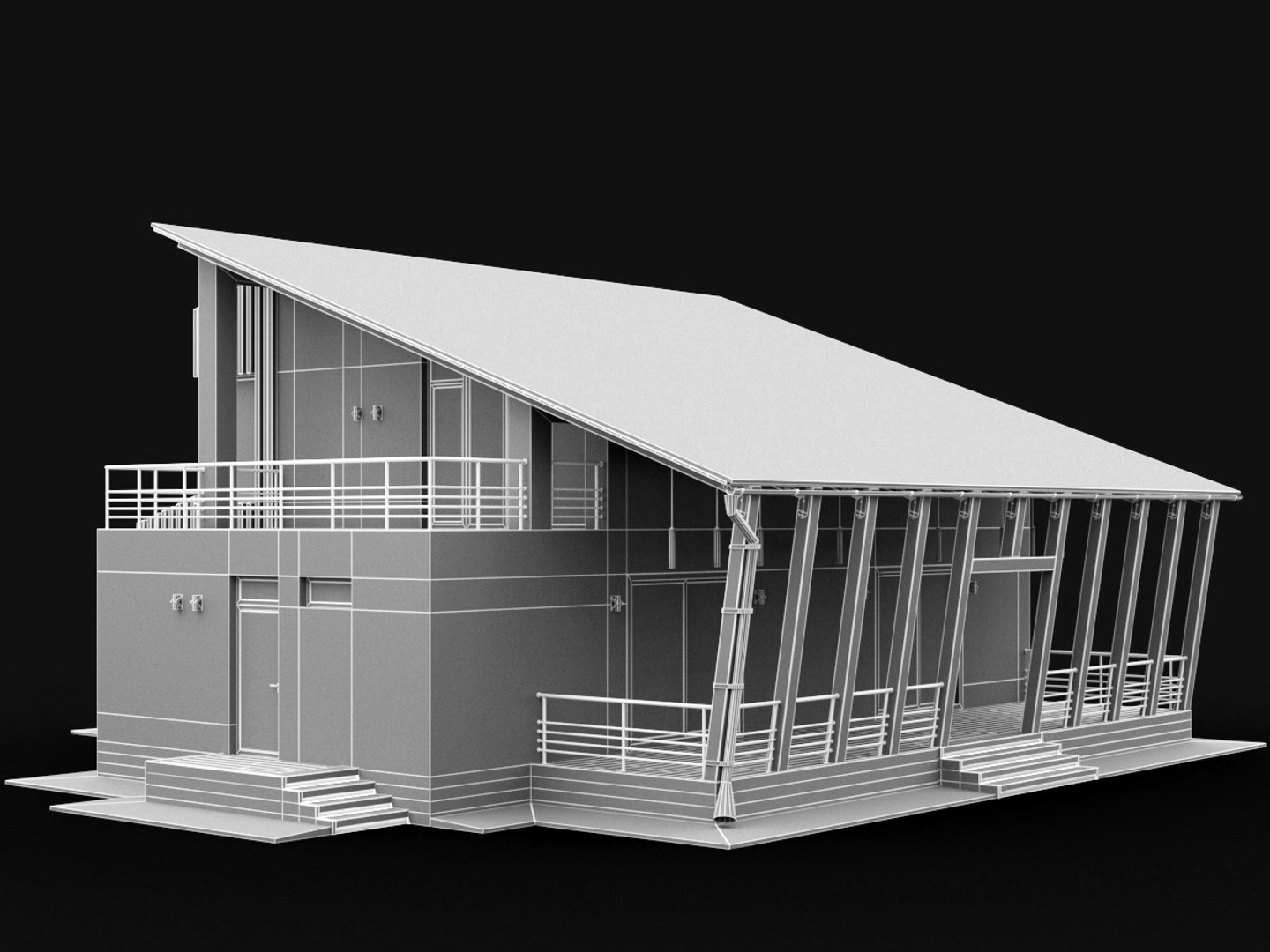 3D Model Modern Cottage - TurboSquid 1442748
