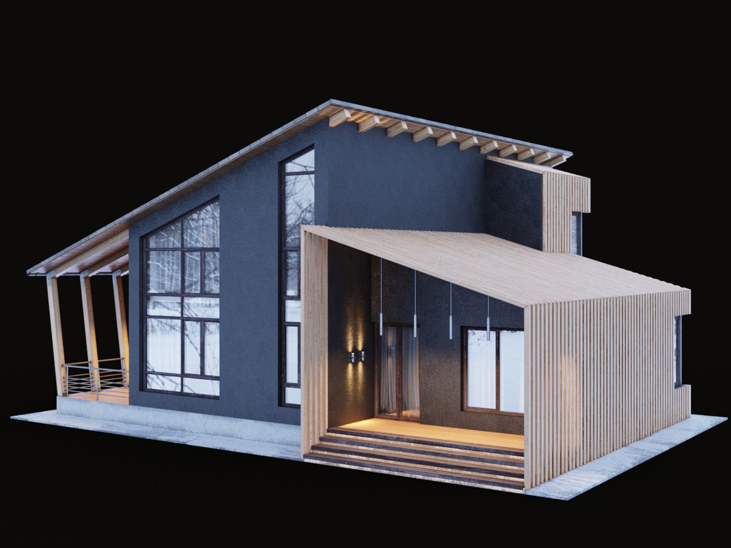 3D Model Modern Cottage - TurboSquid 1442748