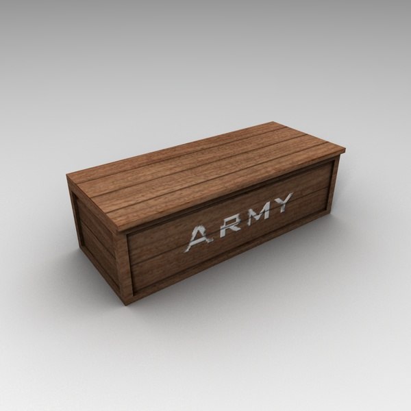 3dsmax army wooden crate