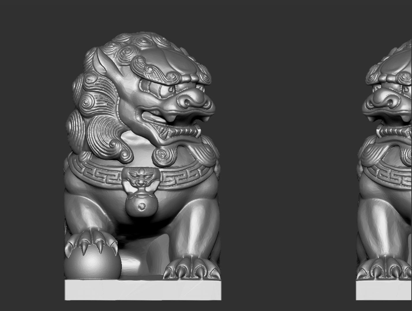 3D guardian lions - TurboSquid 1609329
