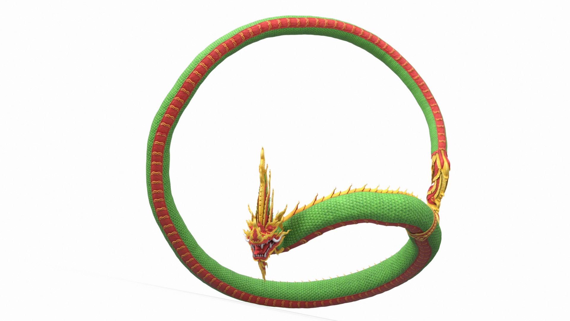 3D Asian Naga Dragon Green Rigged For Cinema 4D - TurboSquid 2335585