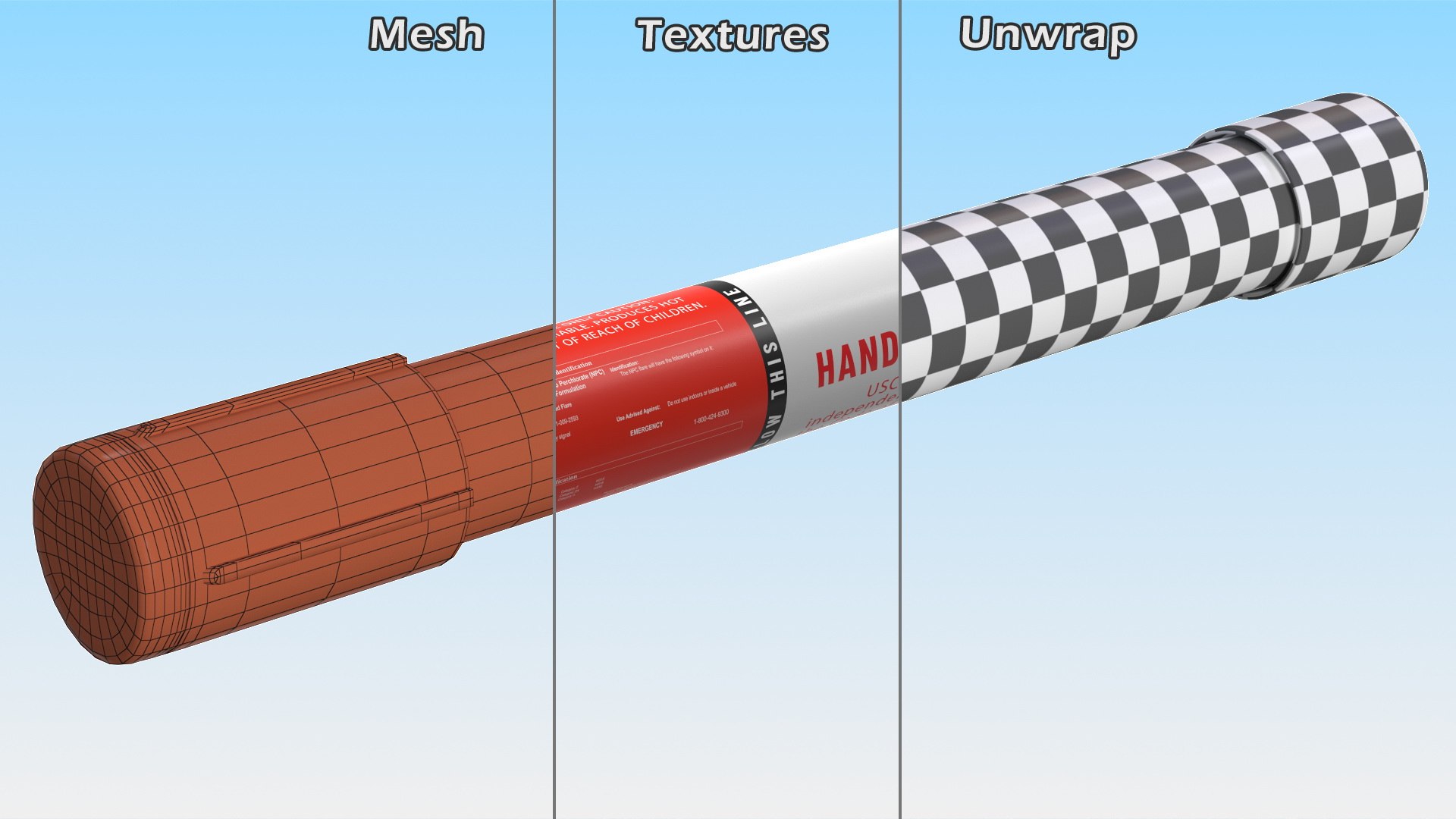 Hand Held Marine Red Signal Flare 3D model - TurboSquid 1785471