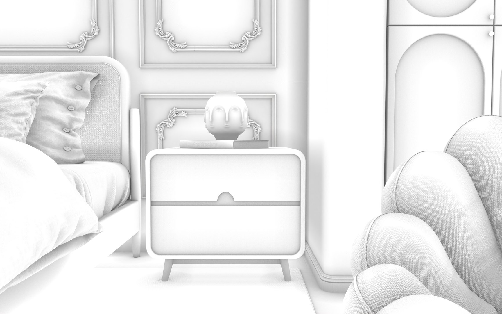 Cozy Bedroom Interior Scene 006 Model - TurboSquid 2197672