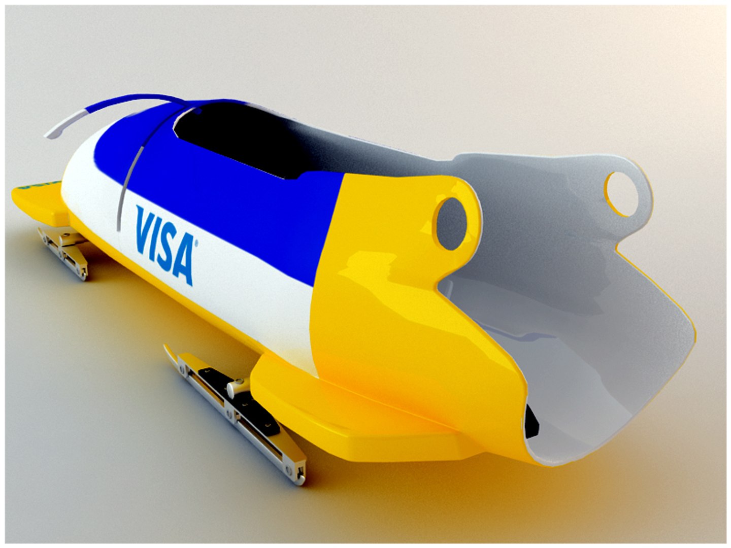 3d Model Bobsleigh Sled - Canada
