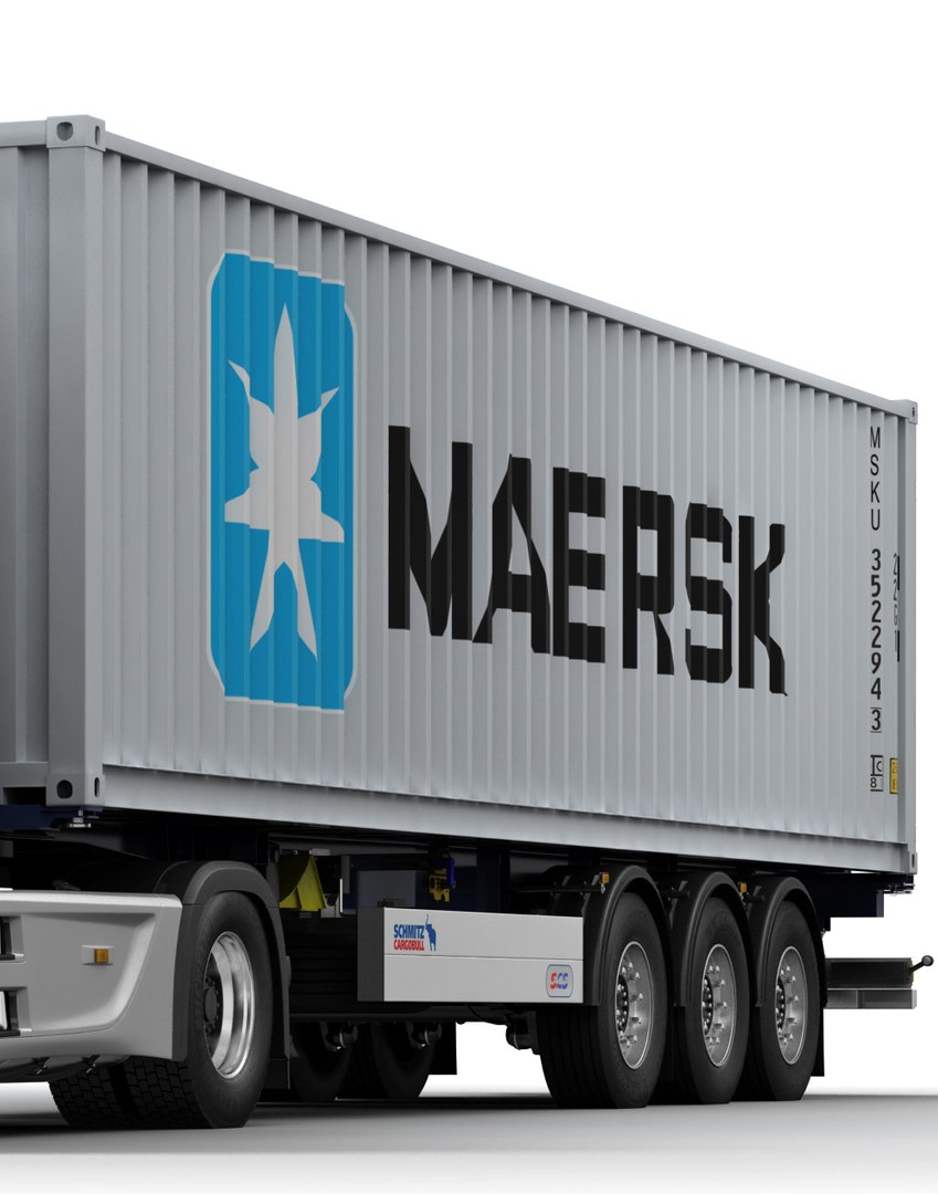 Container Trailer MAERSK 3D Model - TurboSquid 1857811