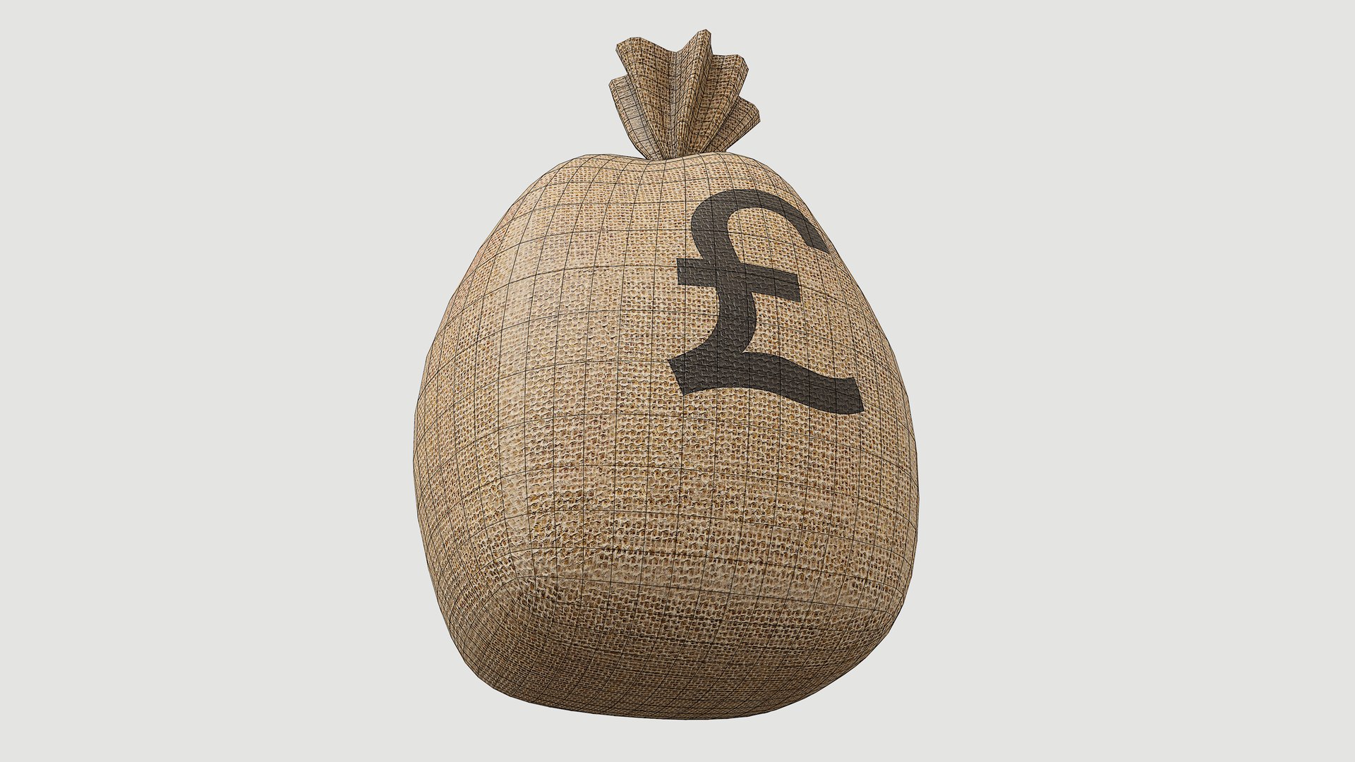 Money Bag V3 Pound With PBR 4K 8K Model - TurboSquid 1724002