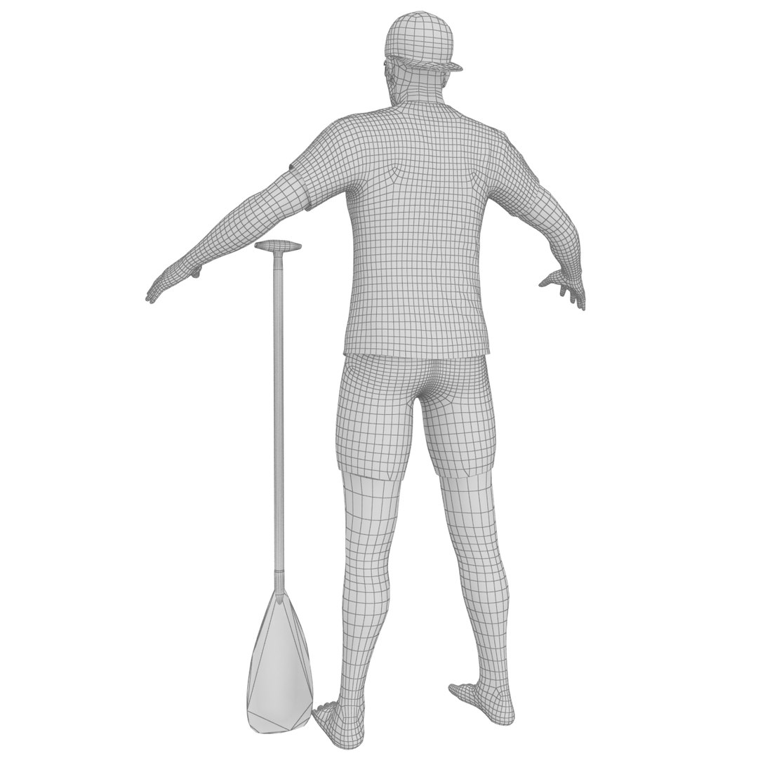 3D athlete man paddle - TurboSquid 1307027