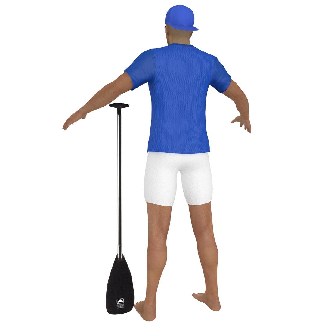 3D athlete man paddle - TurboSquid 1307027