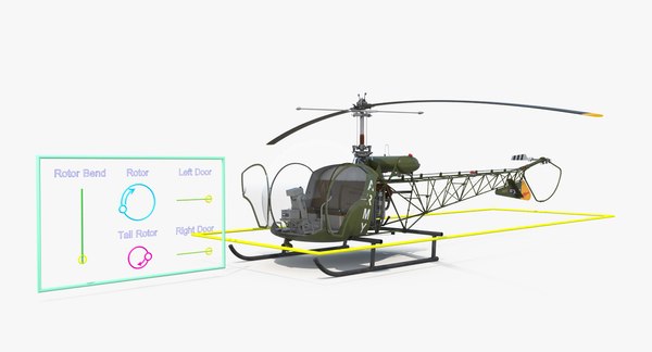 light helicopter bell 47 3d model