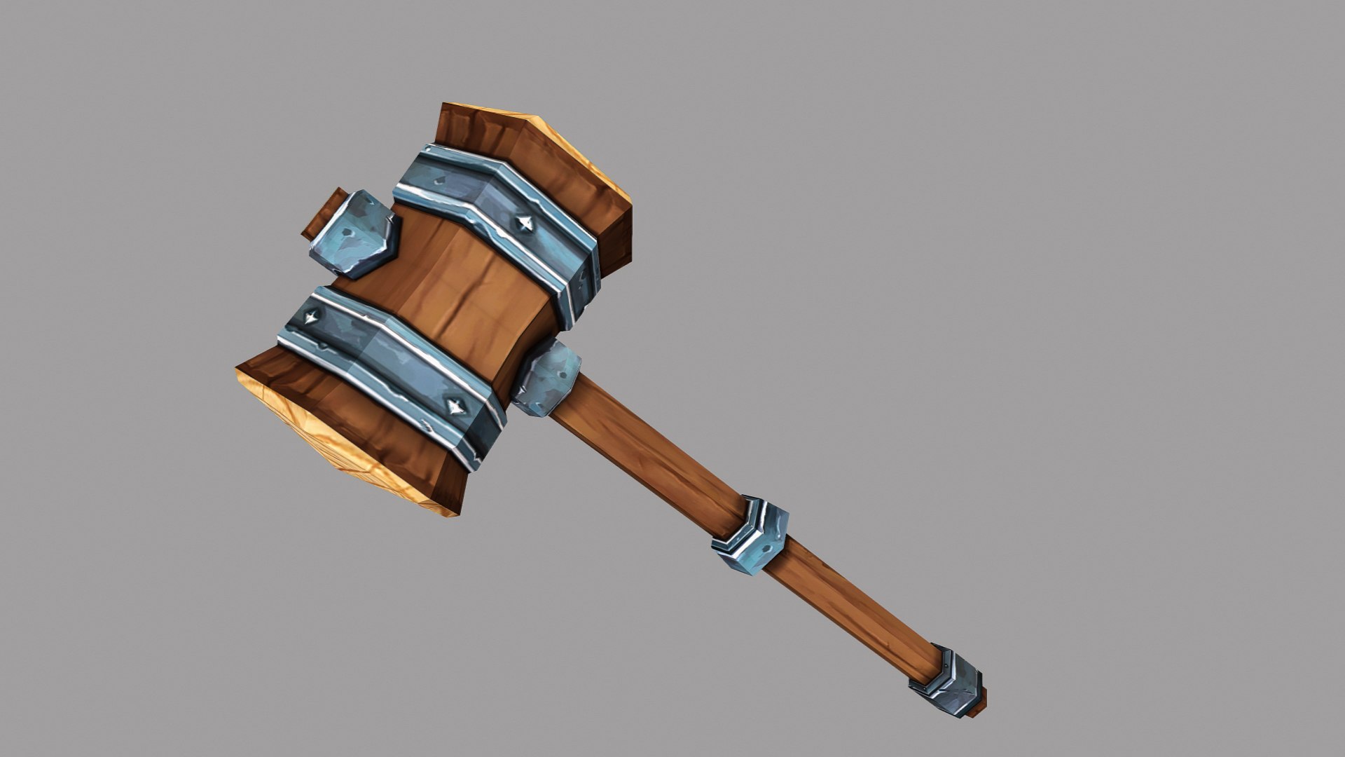 3d Model Wooden Fantasy Hammer