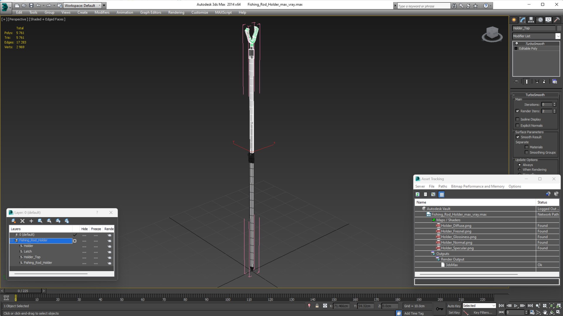 3D Fishing Rod Holder - TurboSquid 2118882