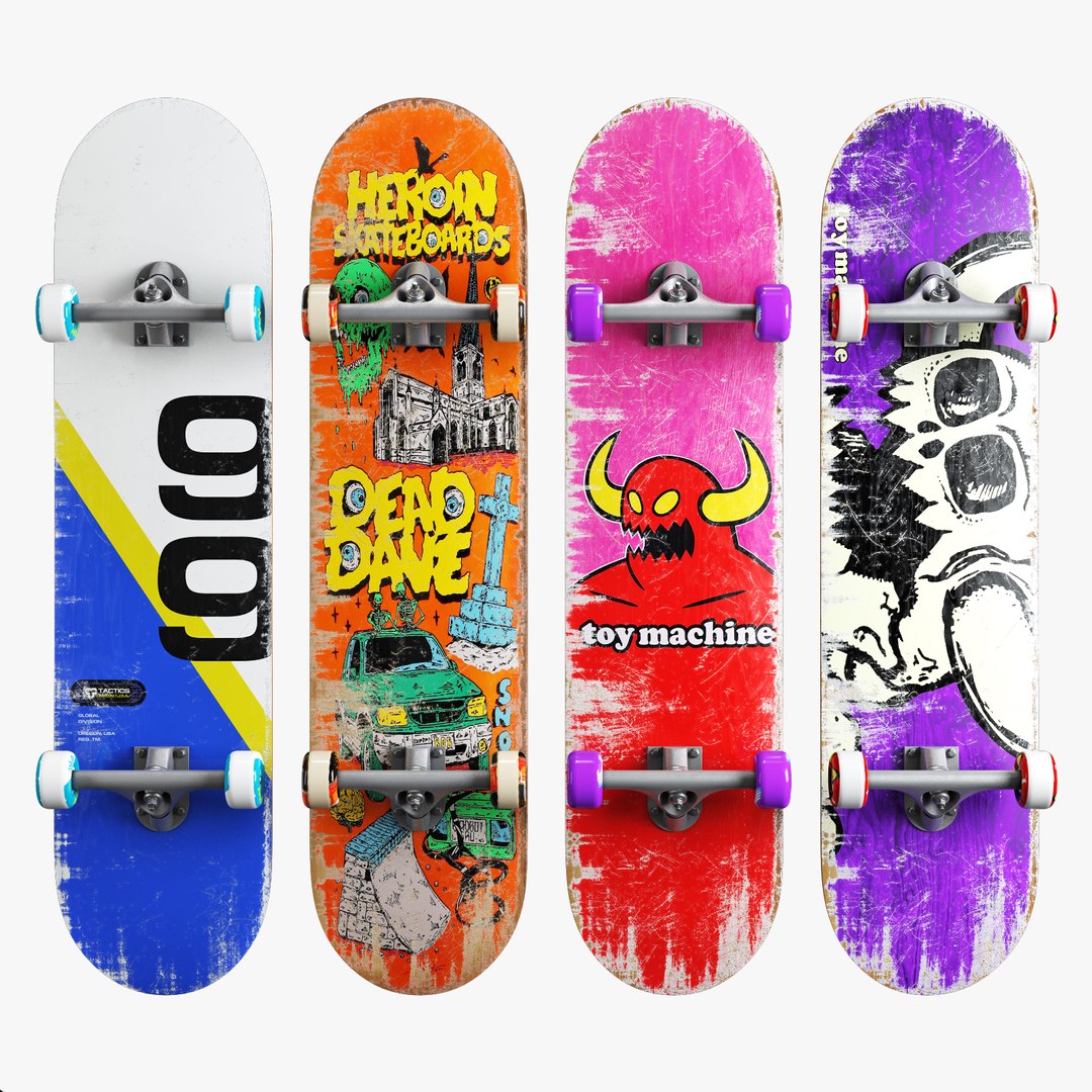 Skateboard Set 002 Model - TurboSquid 2038947