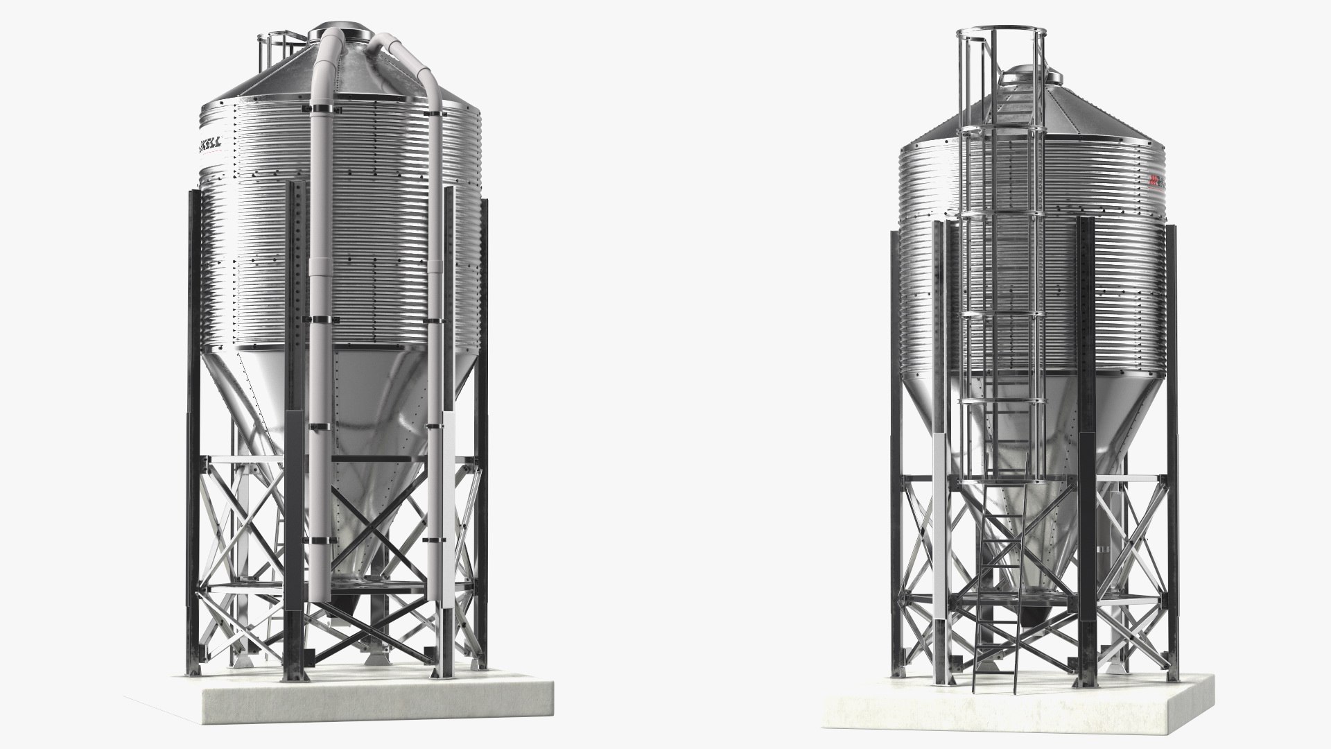 3D Roxell Galvanized Feed Storage Bin Model - TurboSquid 1808636