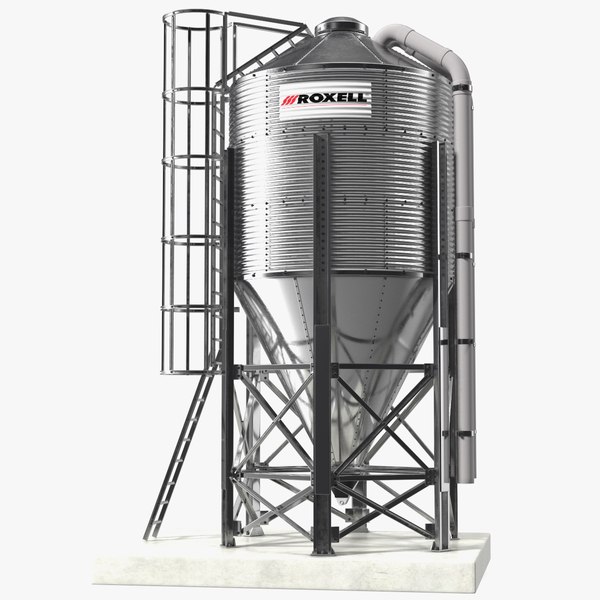 3D Roxell Galvanized Feed Storage Bin model - TurboSquid 1808636