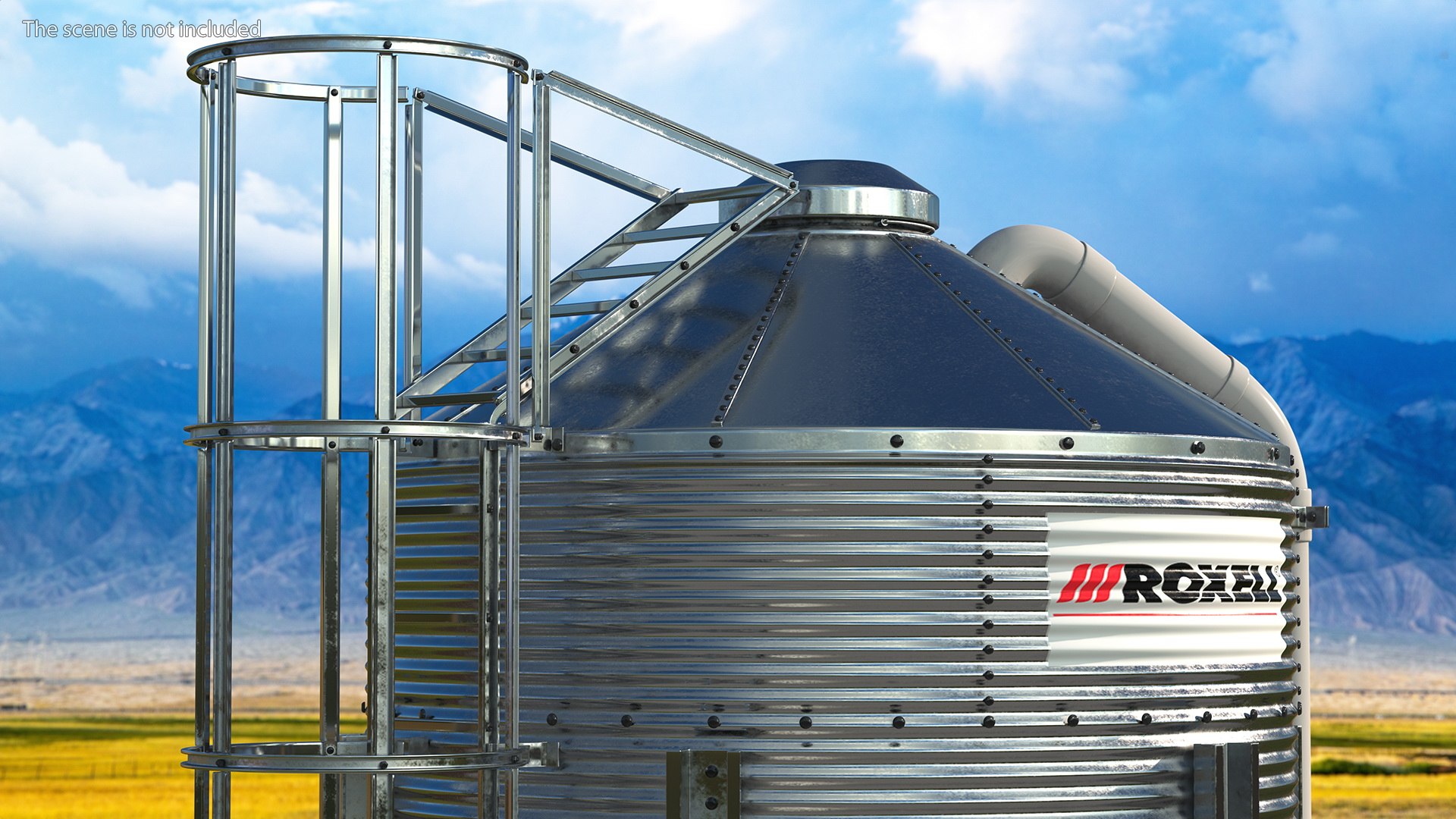 3D Roxell Galvanized Feed Storage Bin Model - TurboSquid 1808636