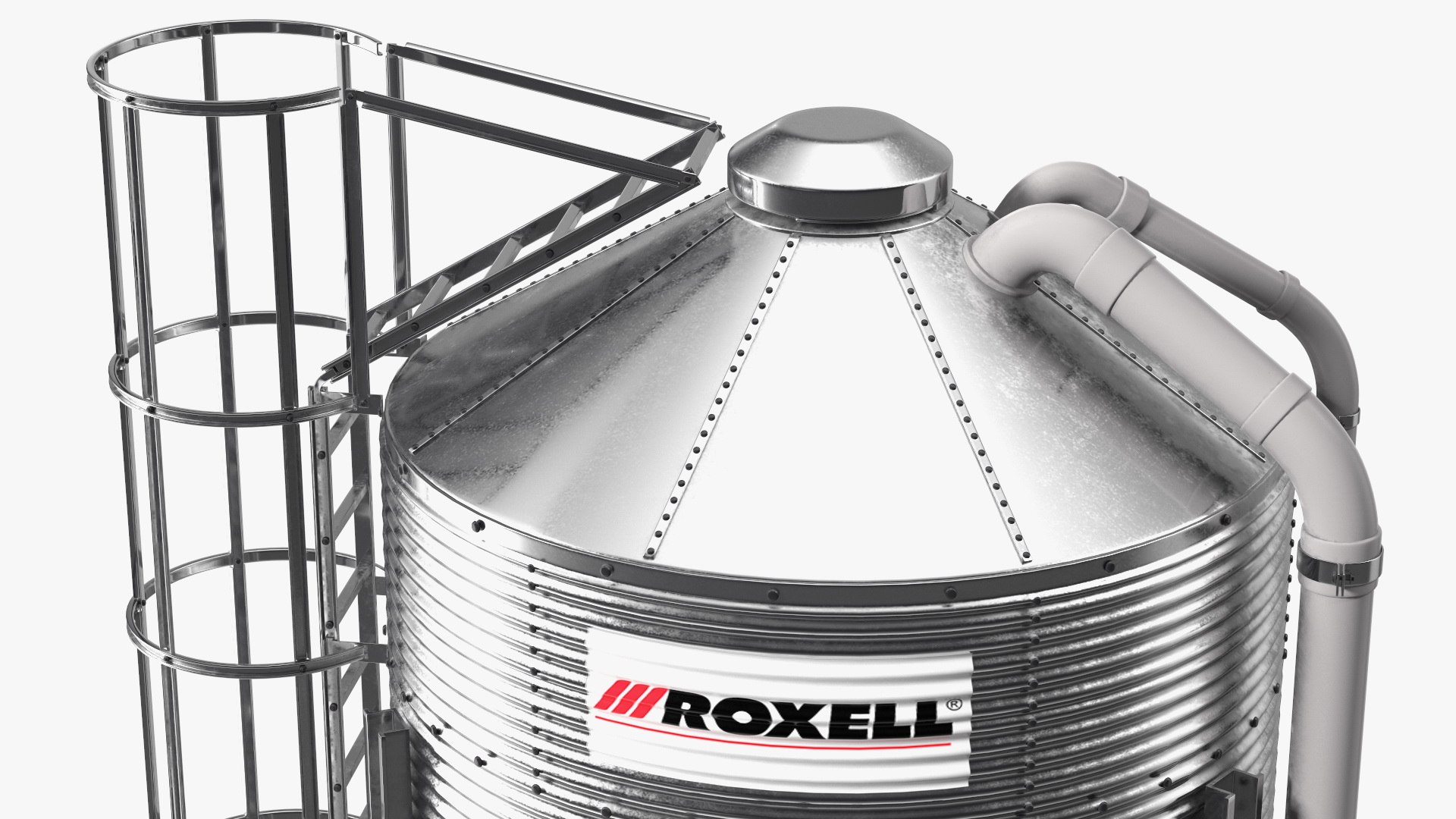 3D Roxell Galvanized Feed Storage Bin Model - TurboSquid 1808636