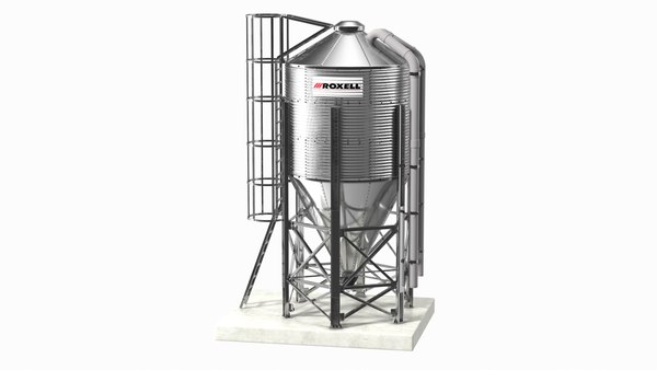 3D Roxell Galvanized Feed Storage Bin model - TurboSquid 1808636