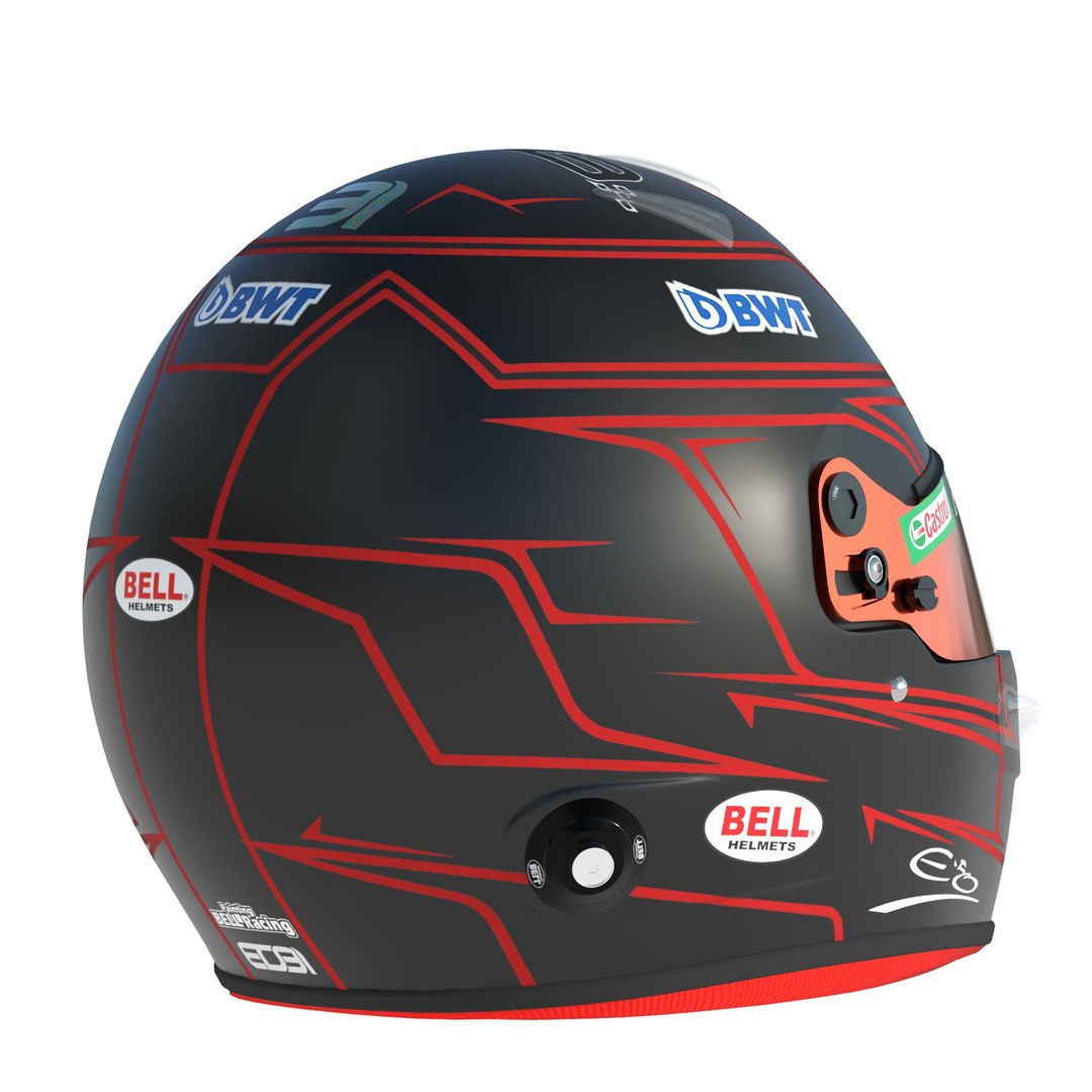 3D F1 Esteban Ocon Helmet 2023 - TurboSquid 2116342
