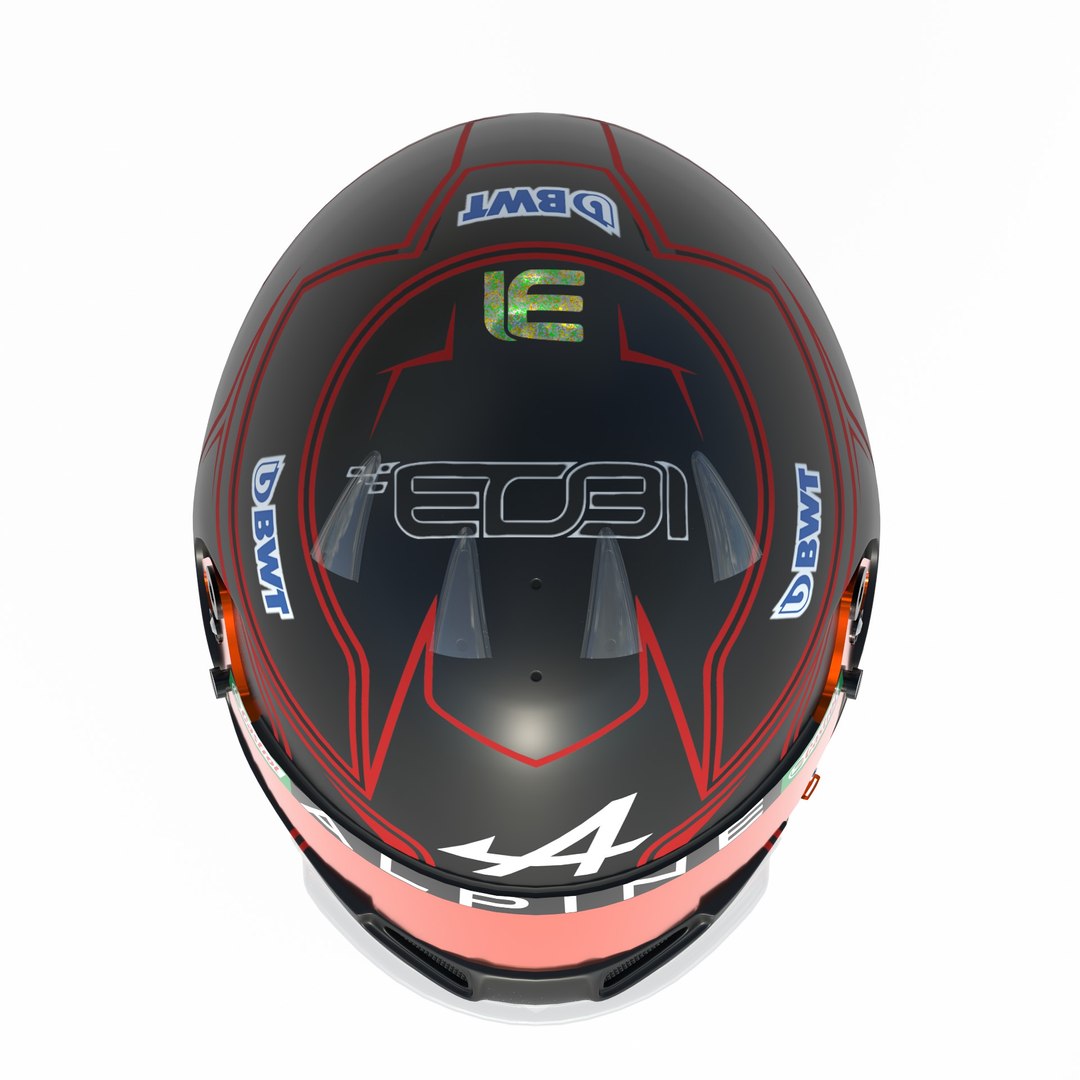 3D F1 Esteban Ocon Helmet 2023 - TurboSquid 2116342