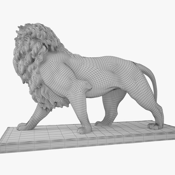 3D stone lion sculpture model - TurboSquid 1305050