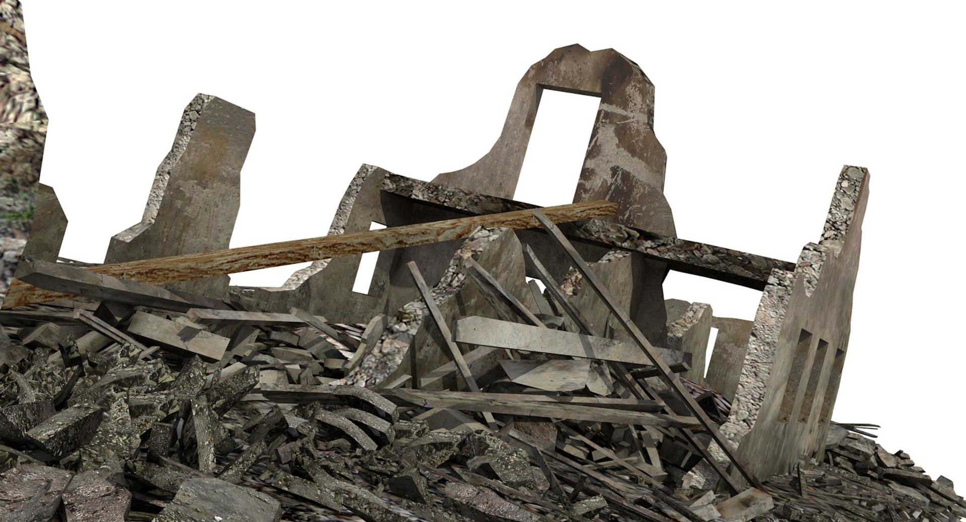 Max Destroyed Ruined Building Debris