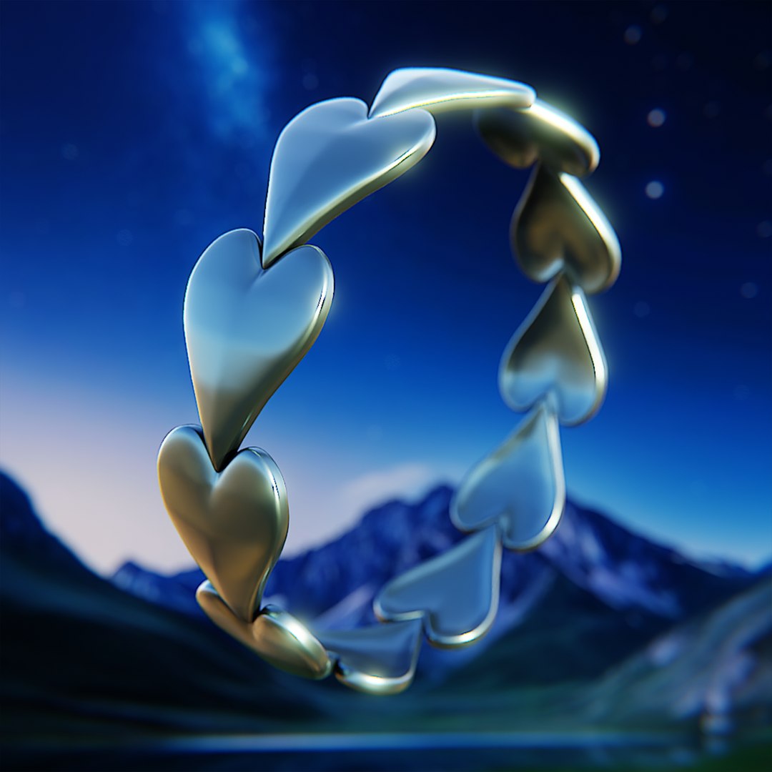 Eternal Hearts Ring - Metallic Love Loop 90 3D Model - TurboSquid 2421389