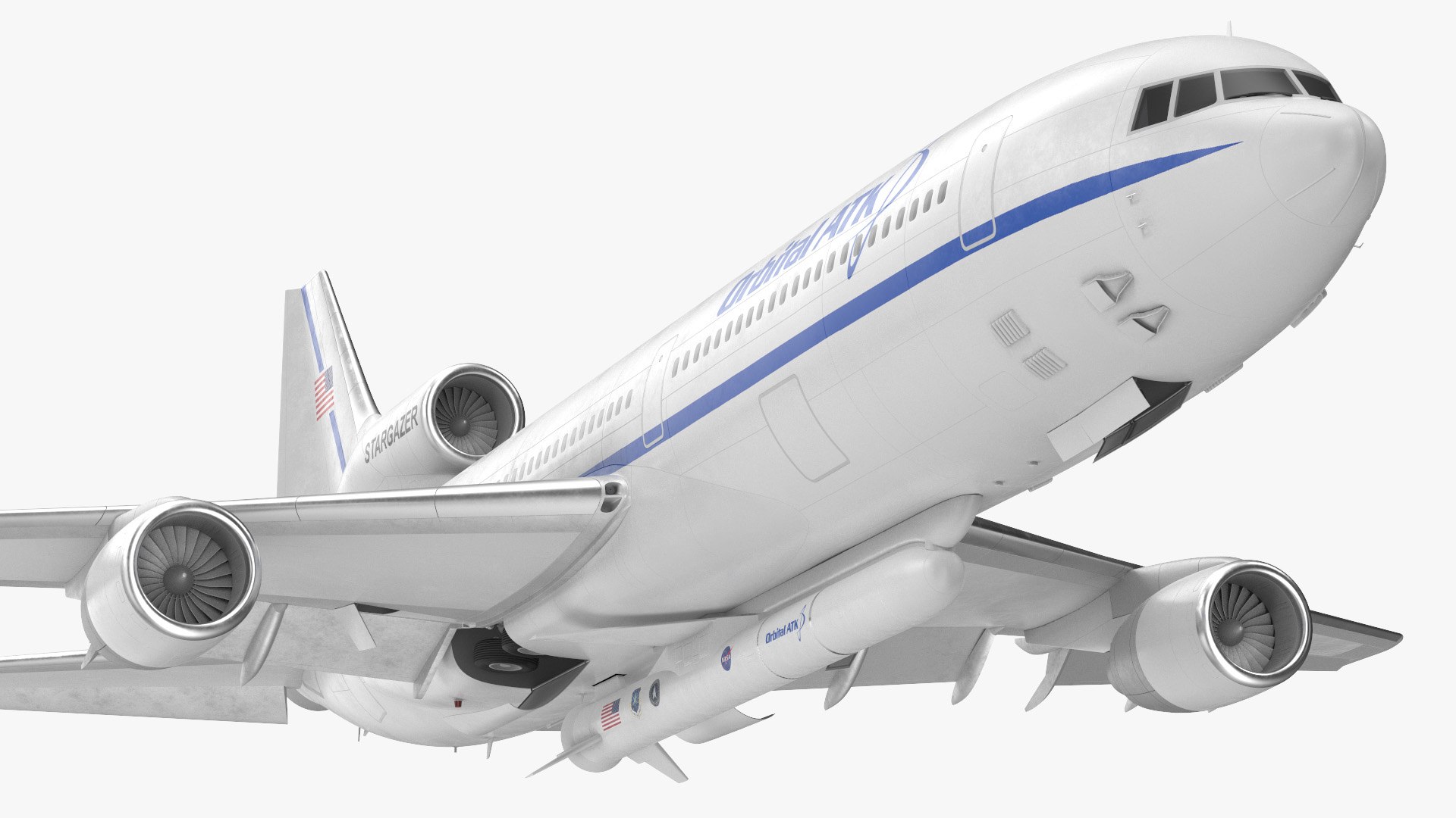 3D Lockheed L1011 Stargazer with Pegasus XL Rocket Rigged - TurboSquid ...