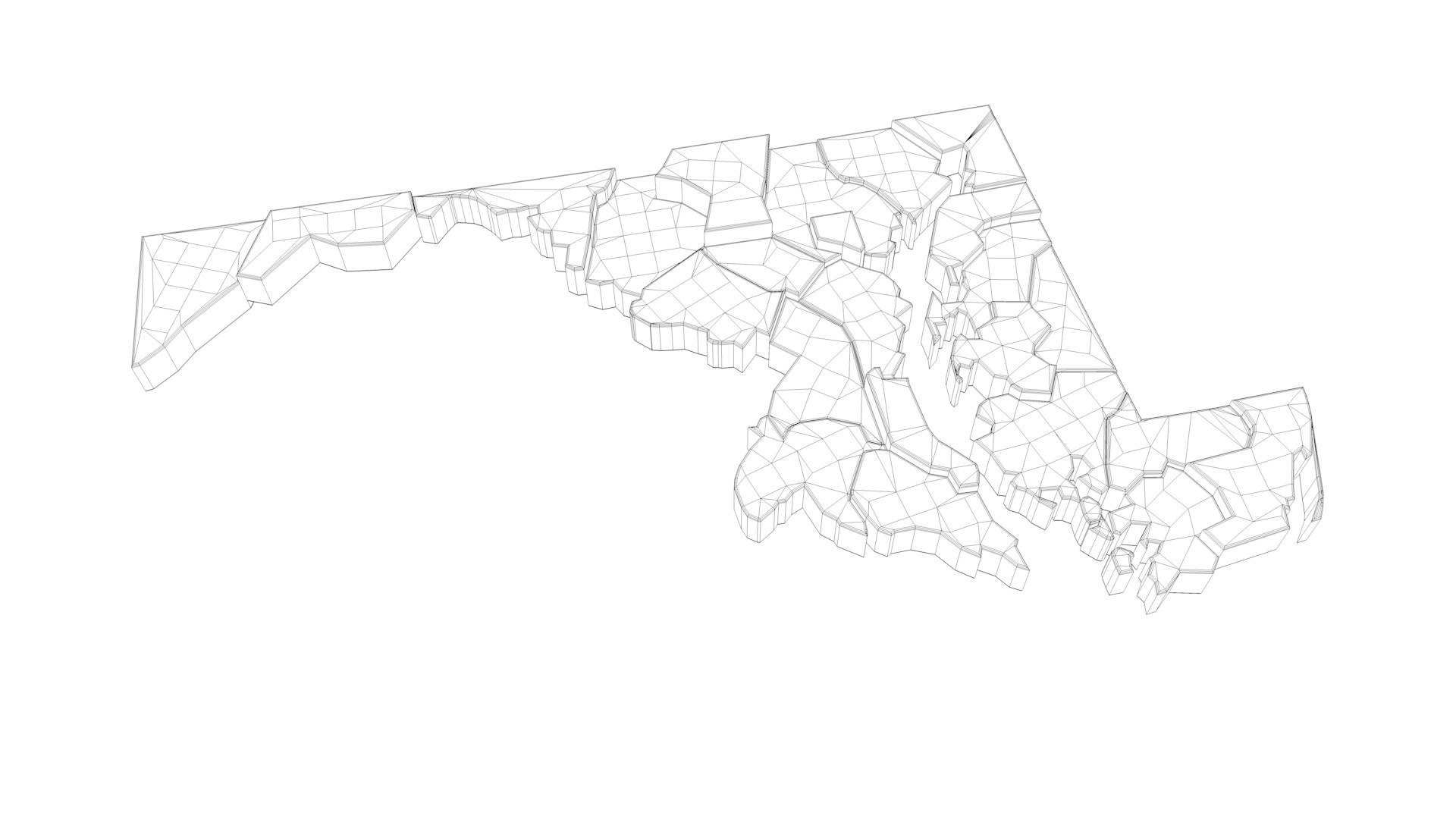 3D Maryland Counties - Map Of United States Of America USA Model ...
