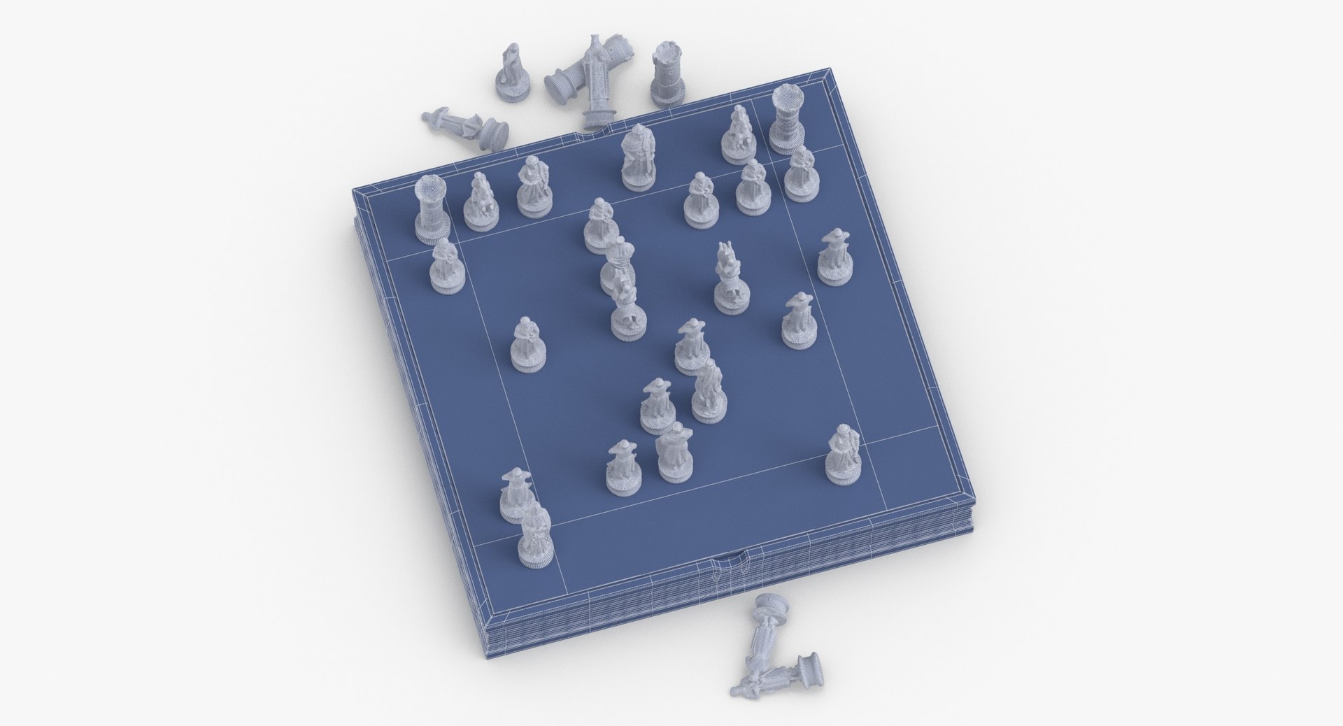 3D Chess Board Set 01 - TurboSquid 1563313