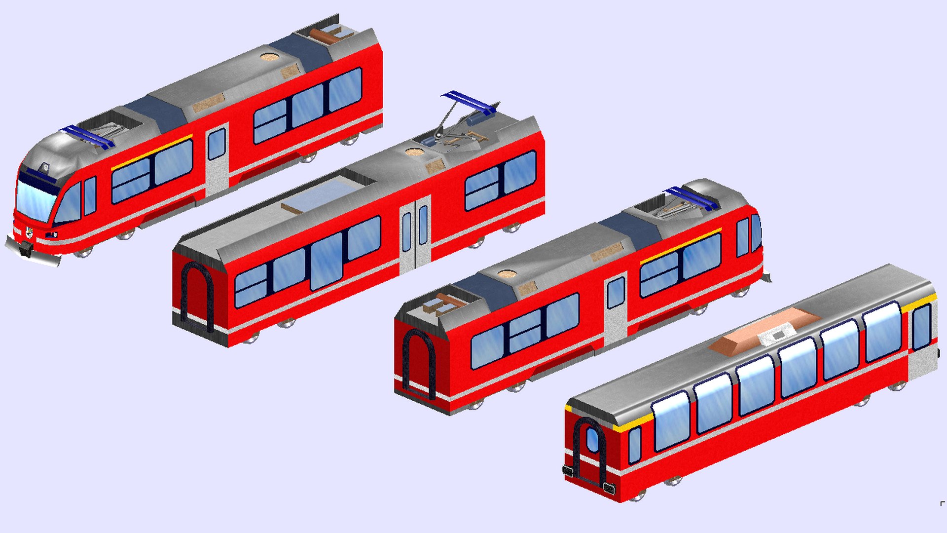 3D Rhaetian Railway Abe 8-12 Dual Voltage Multiple Unit Train And A ...