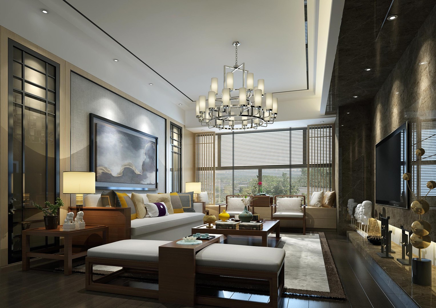 47- New Chinese style living room 3D - TurboSquid 2026392