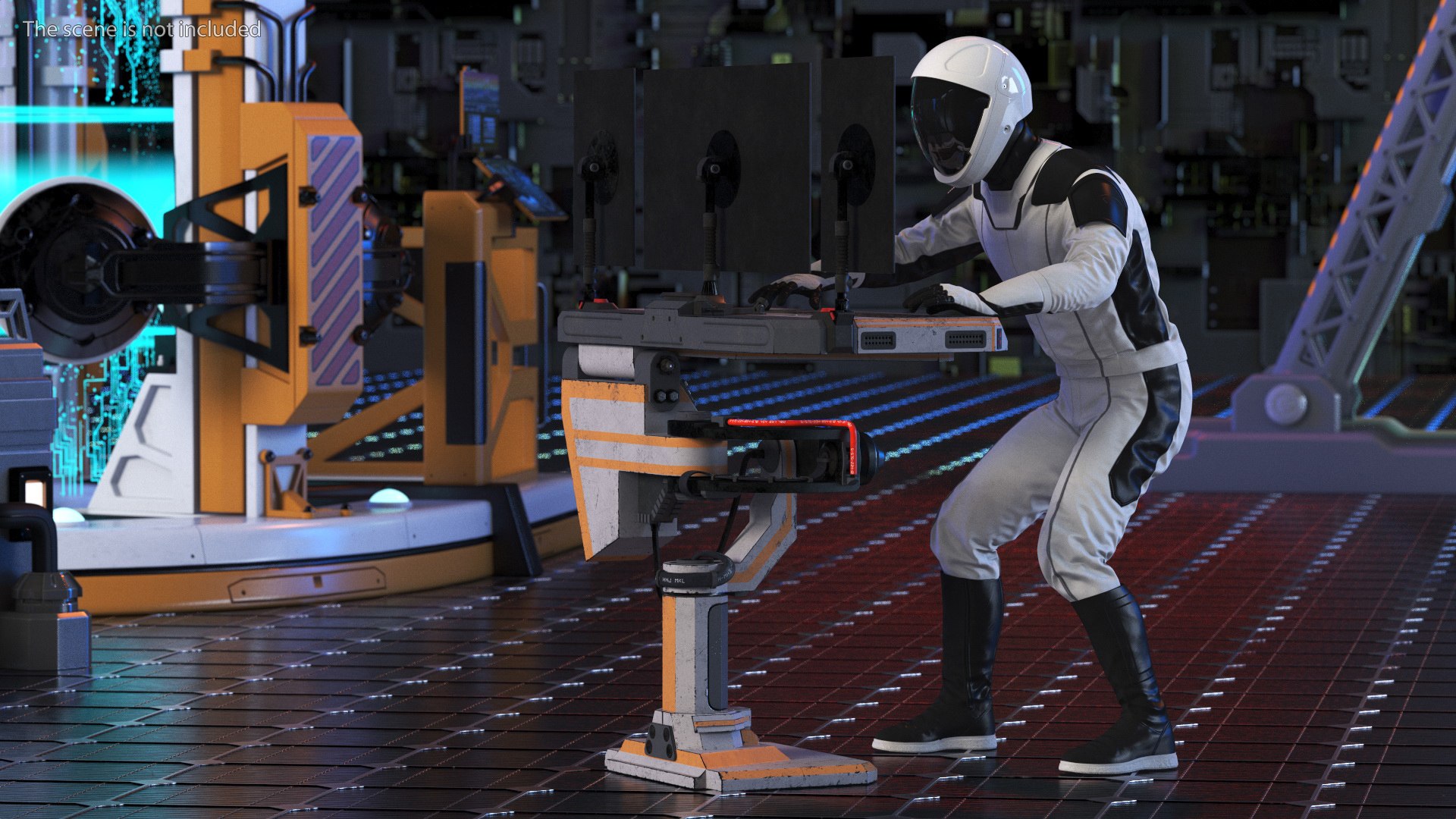 An Astronaut Input Data Into Sci-fi Computer Model - TurboSquid 2137082